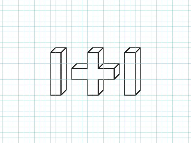 One Plus One logo by Rikke Wehner Hein on Dribbble