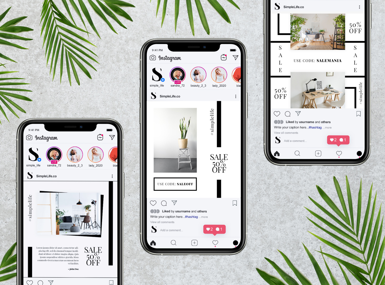 Simple Instagram Post Templates by Paweł Rękas on Dribbble