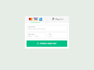 Card payment tab ui - mobile by Lewis Healey on Dribbble