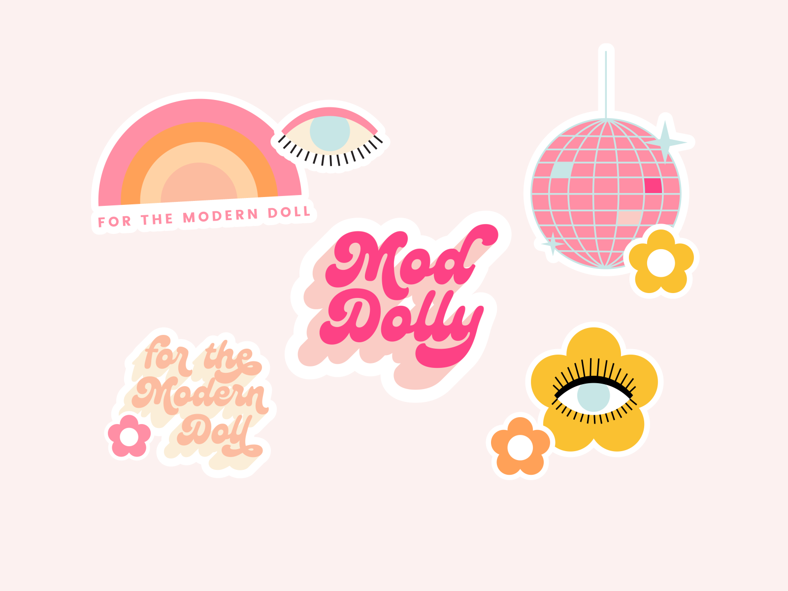 Retro-inspired sticker design by Lizzie Campbell on Dribbble