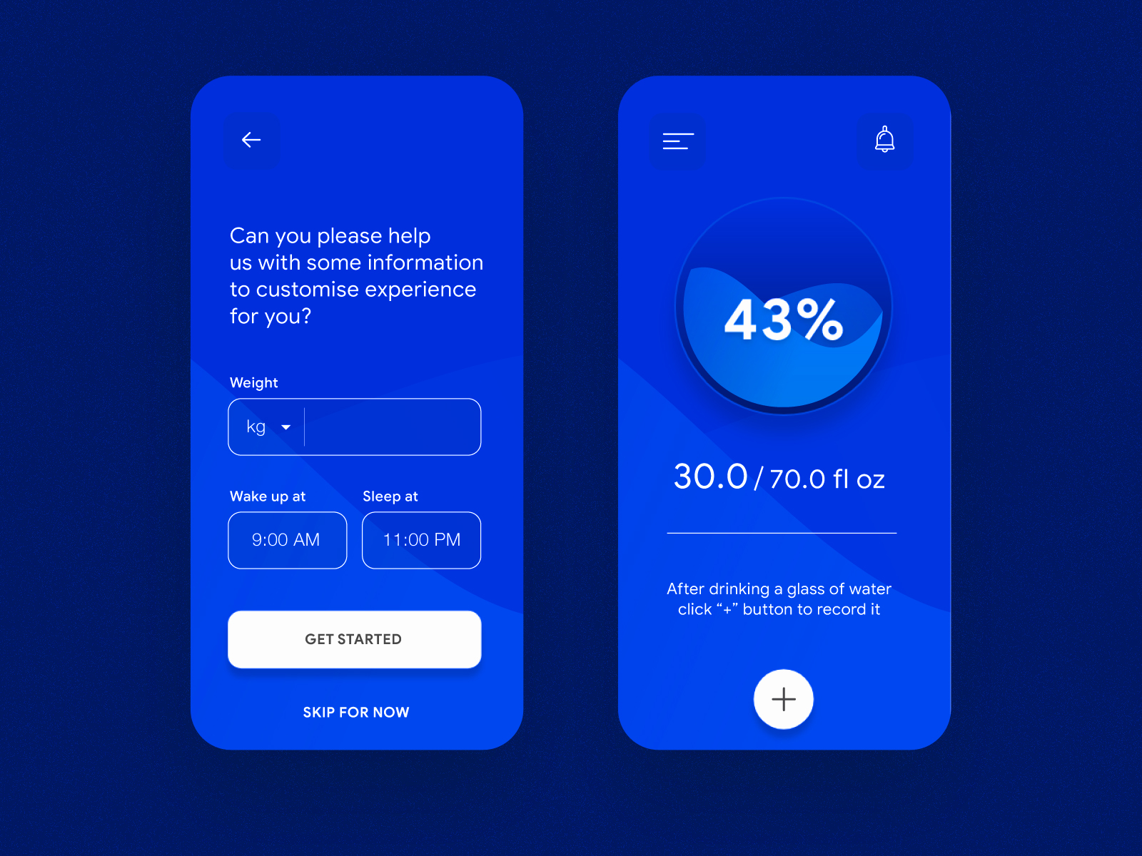 Day 5 of 30 - Water Intake Tracking App by Karan Menon on Dribbble
