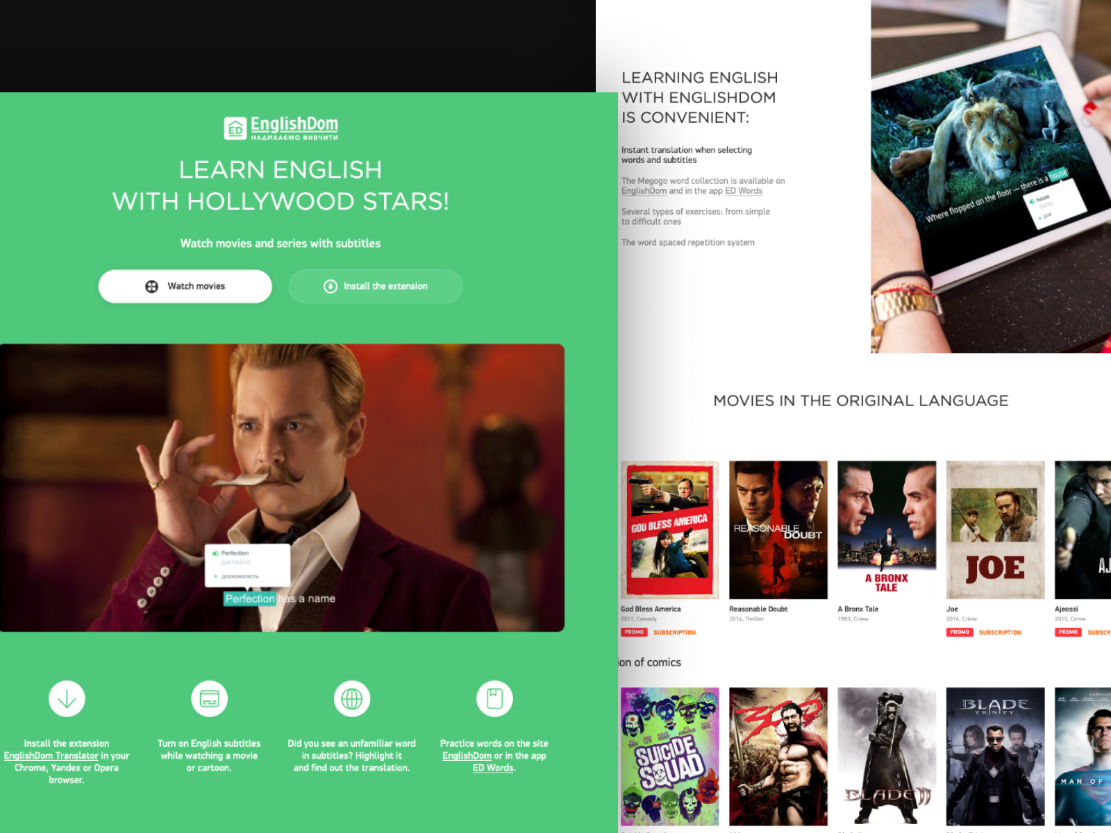 Learning English With Subtitles by Tanya Slobodyanyuk on Dribbble