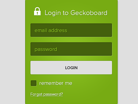 Login to Geckoboard by Ben Garratt on Dribbble