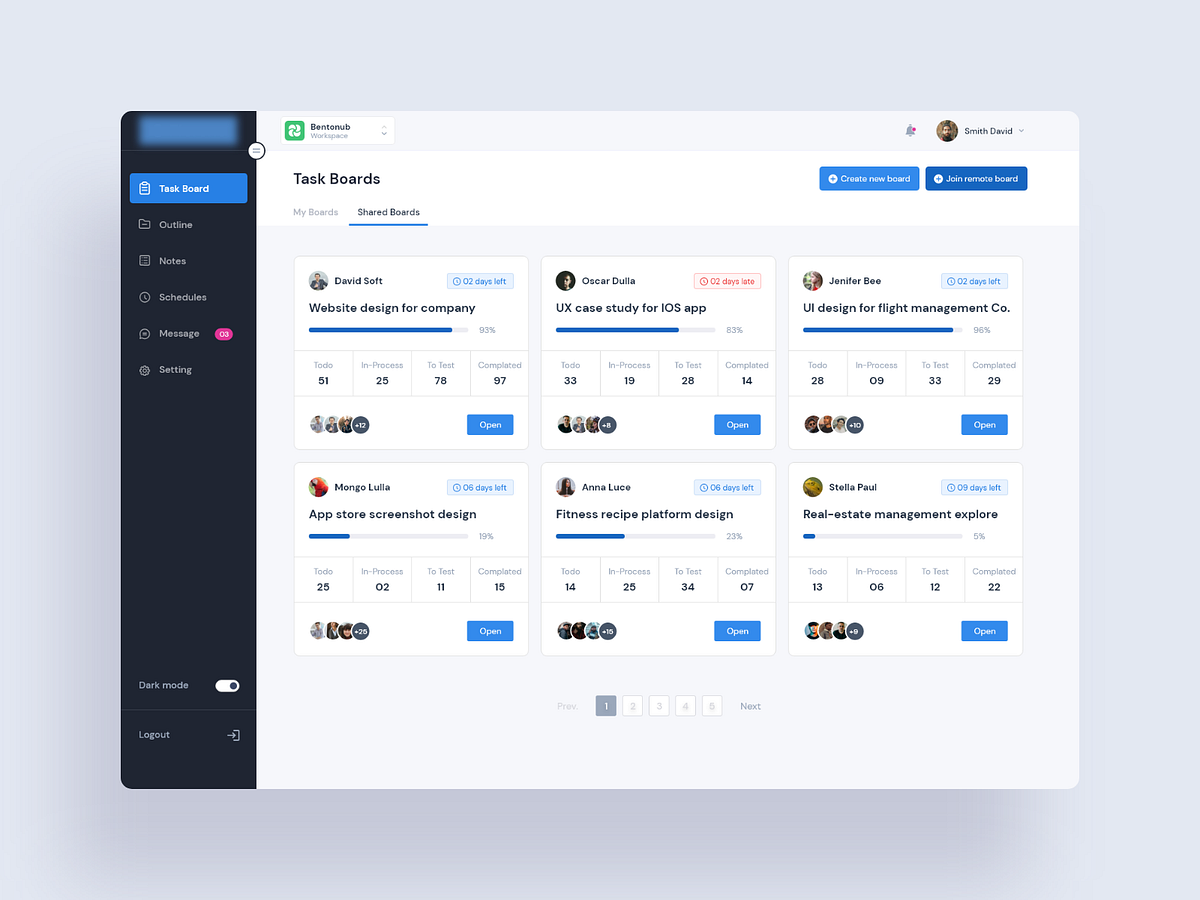 Task Management web app by Rabi islam on Dribbble
