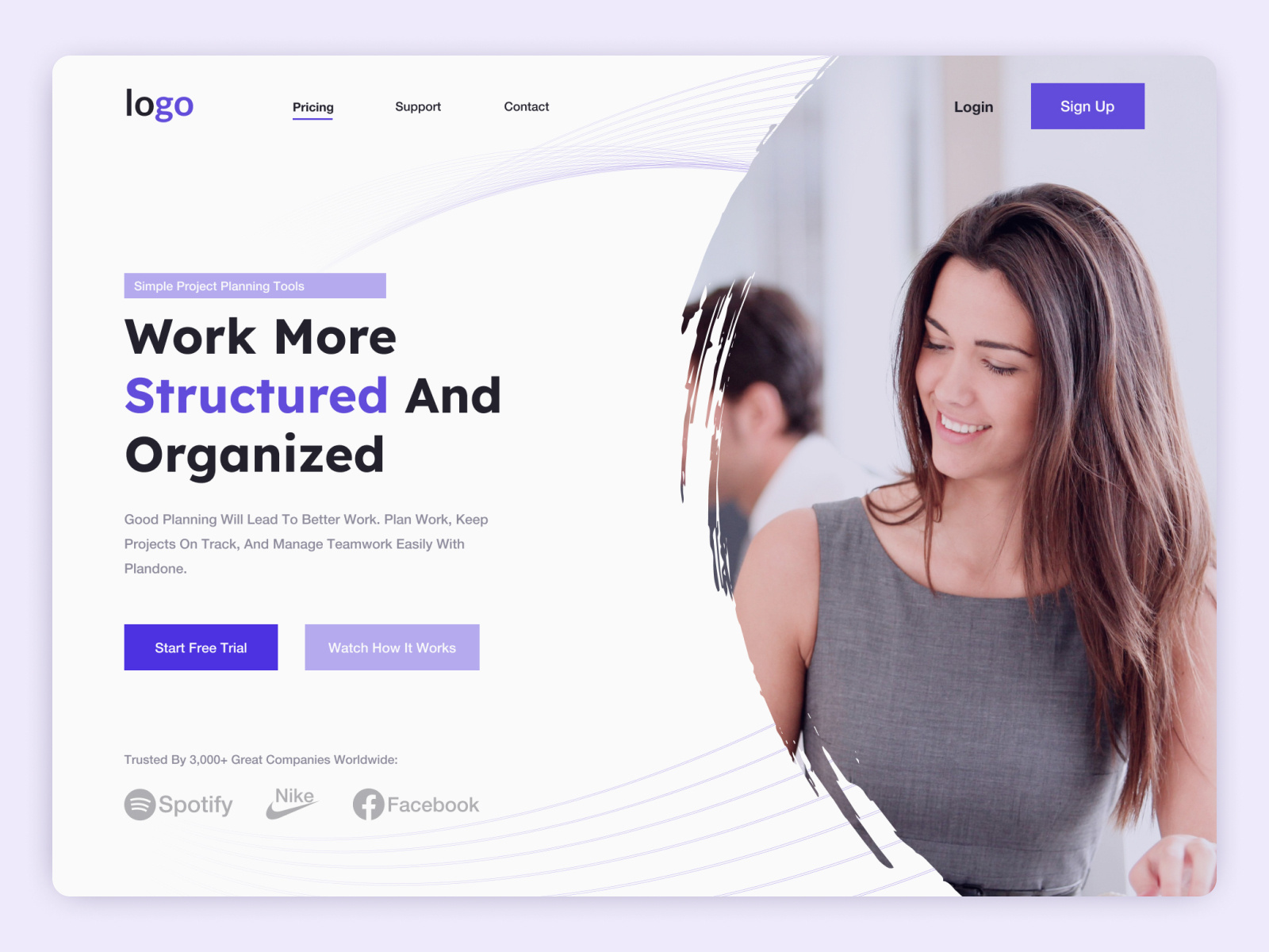 SAAS header by Easin Ali on Dribbble