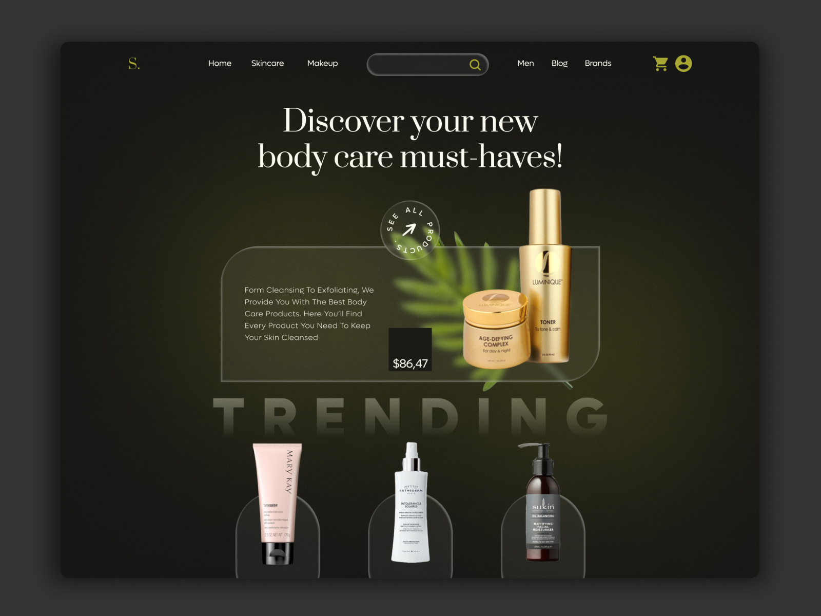 skin care shop header by Easin Ali on Dribbble