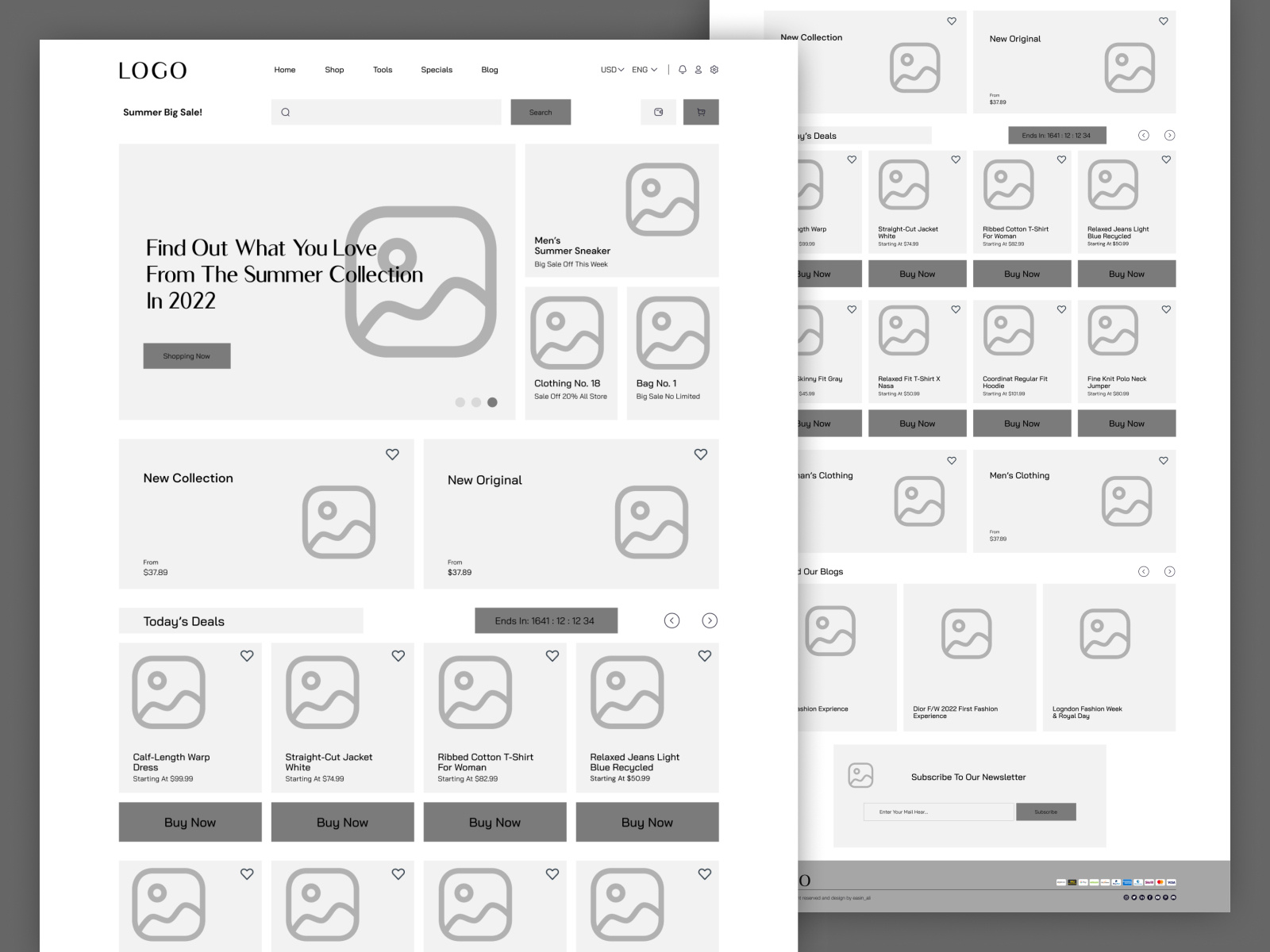 e-Commerce website wireframe by Easin Ali on Dribbble