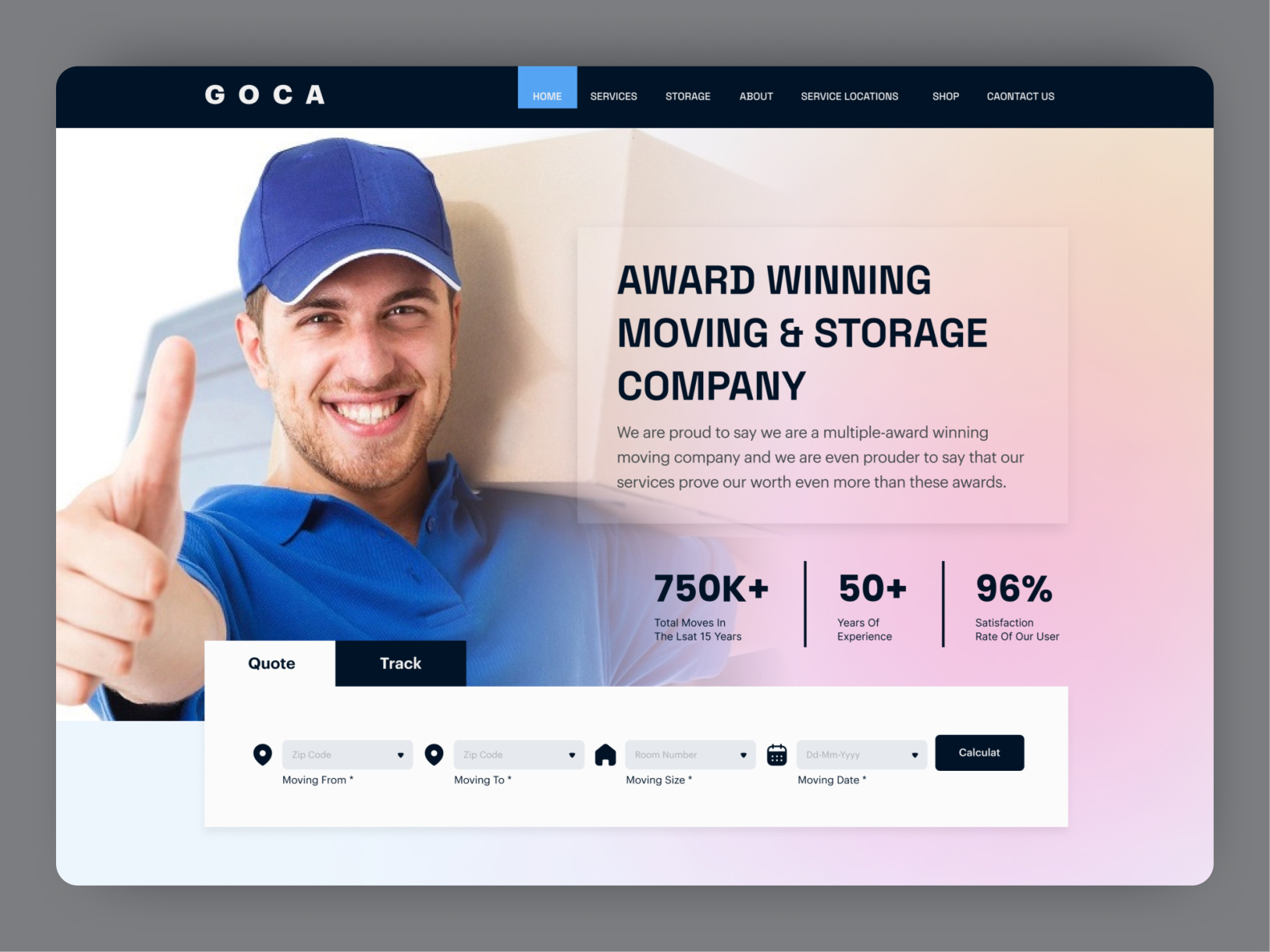 moving company header by Easin Ali on Dribbble