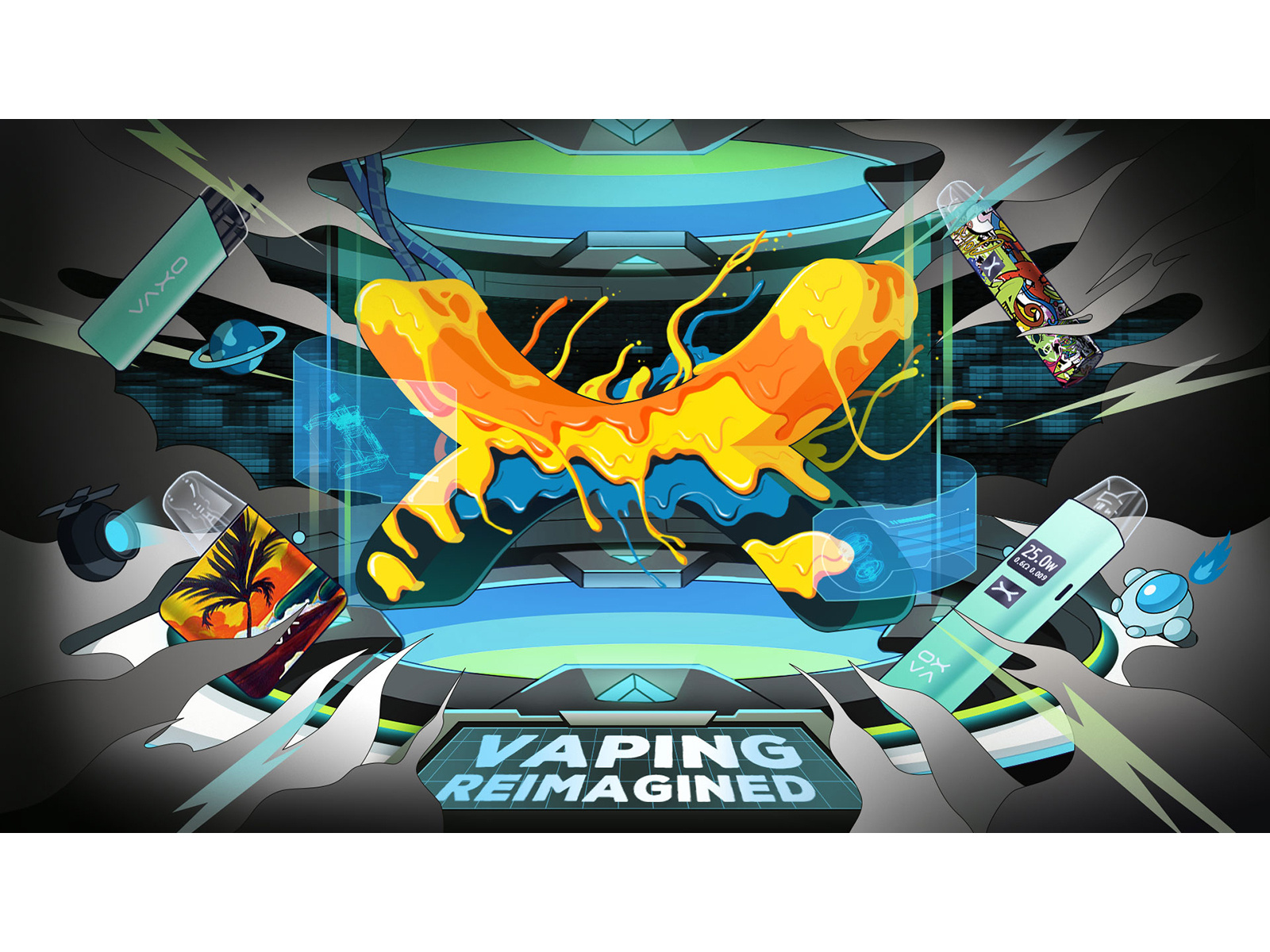 Illustration for e-smoke by Sixue Qin on Dribbble