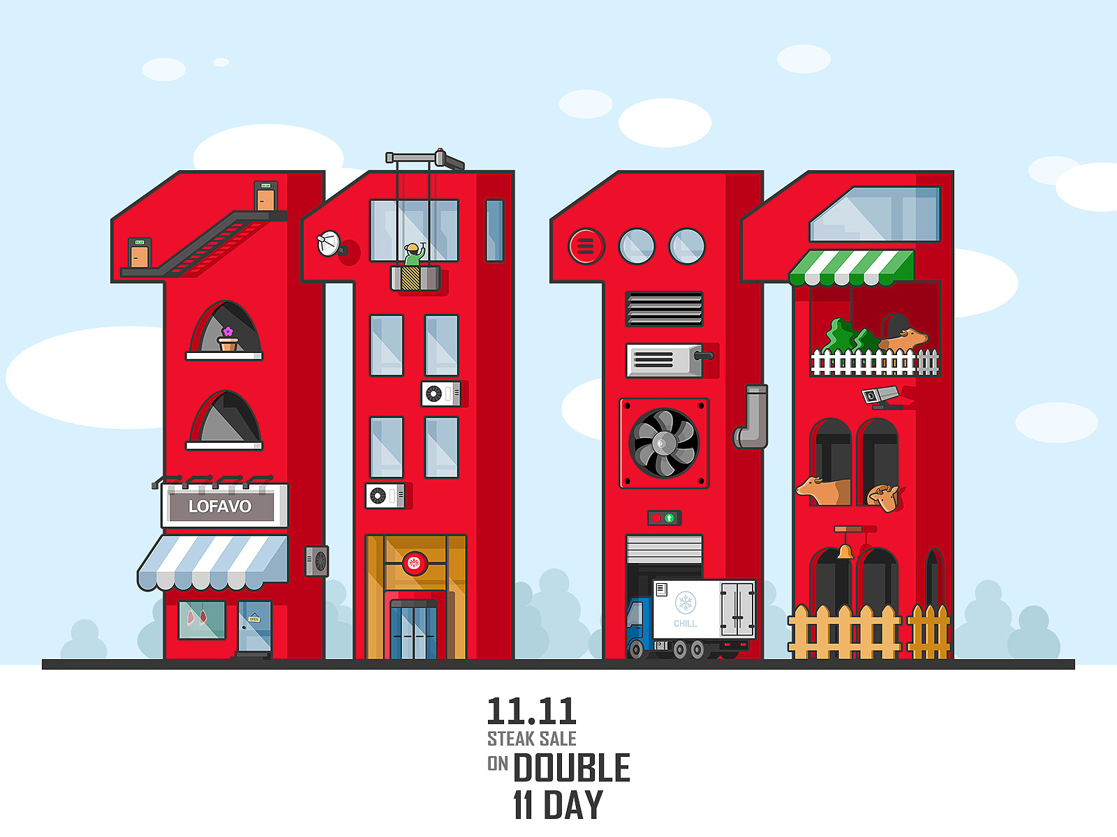 Double 11 day - illustration by leo liu on Dribbble