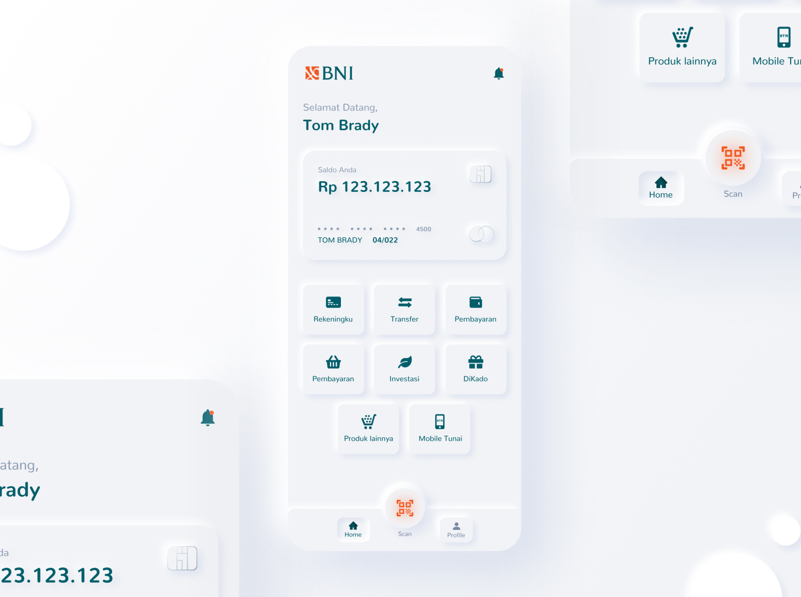 BNI Mobile Banking Apps - Neumorphism Style Exploration by Dwi Aji ...