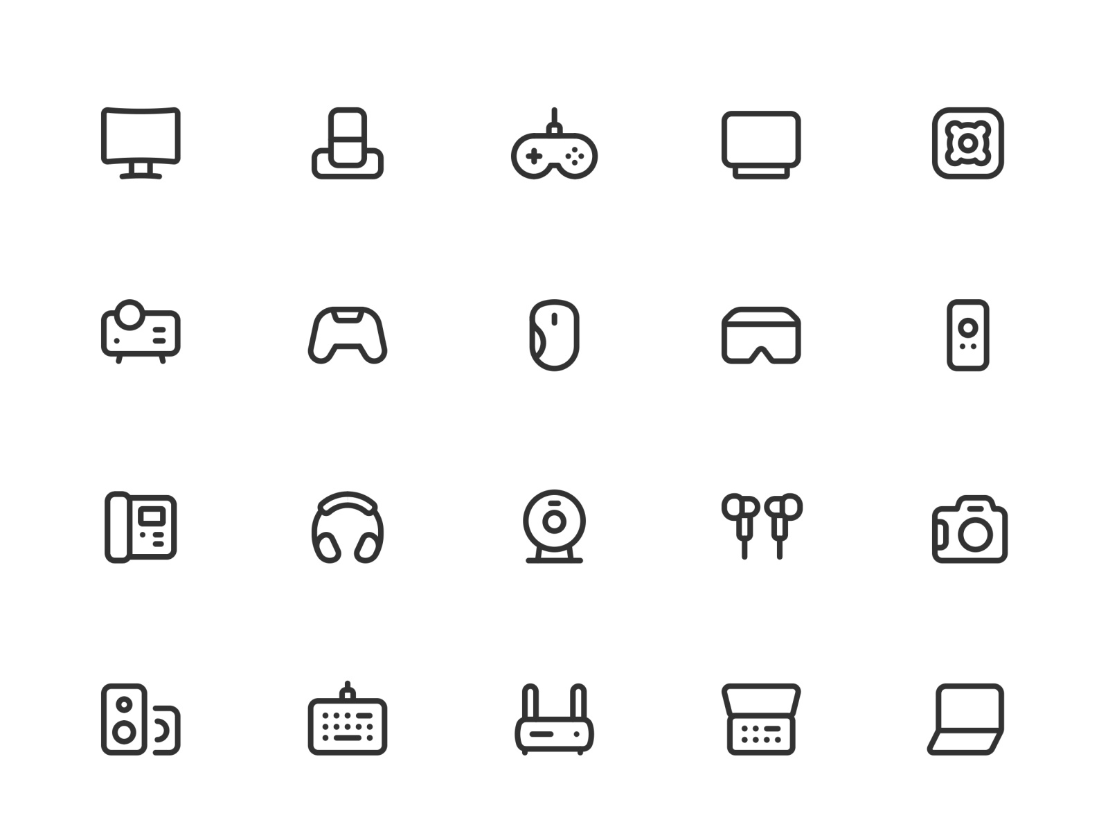 Myicons — Computers, Devices, Electronic vector line icons pack by ...