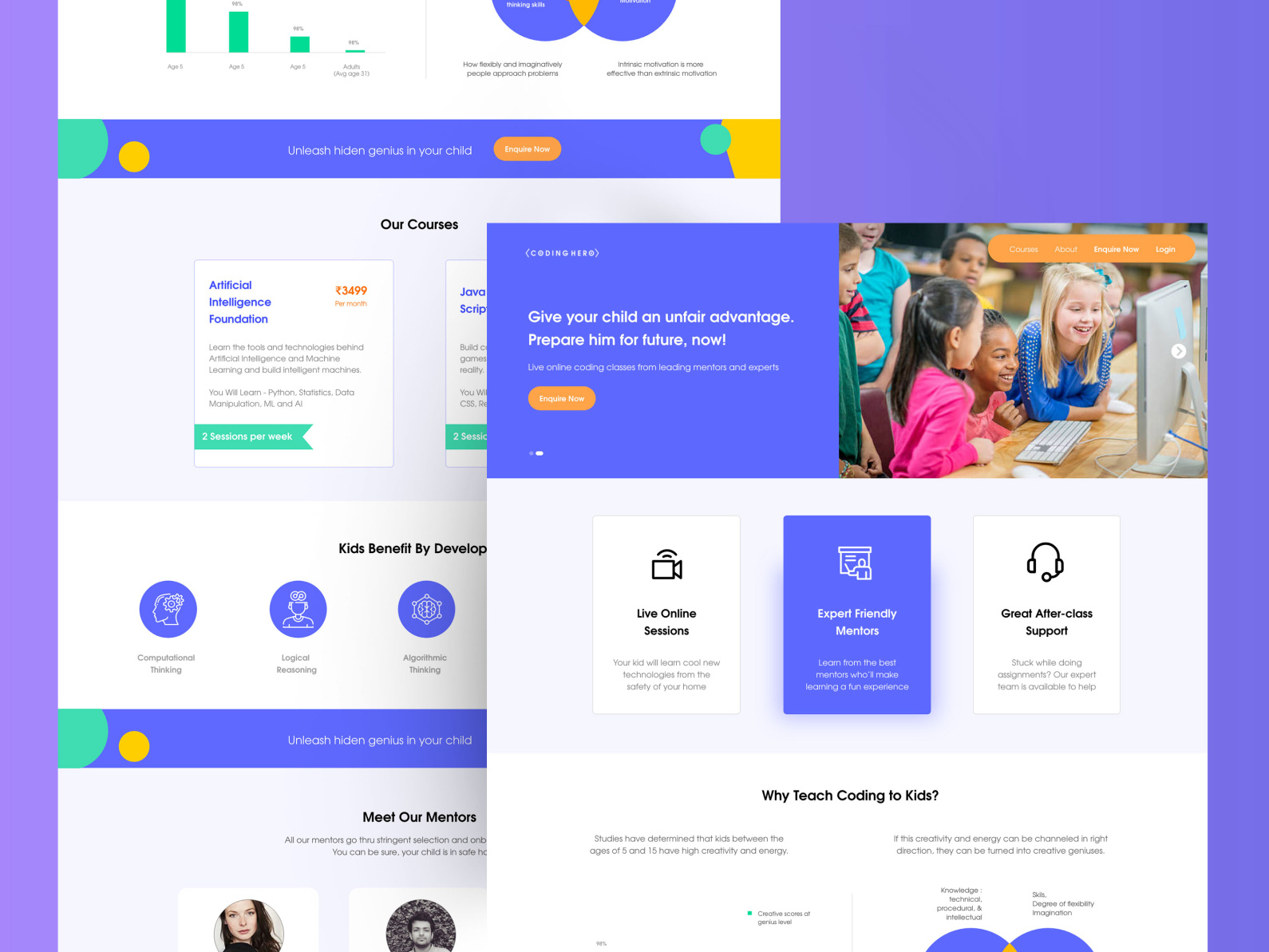 Coding for children landing page design by athul krishnan on Dribbble