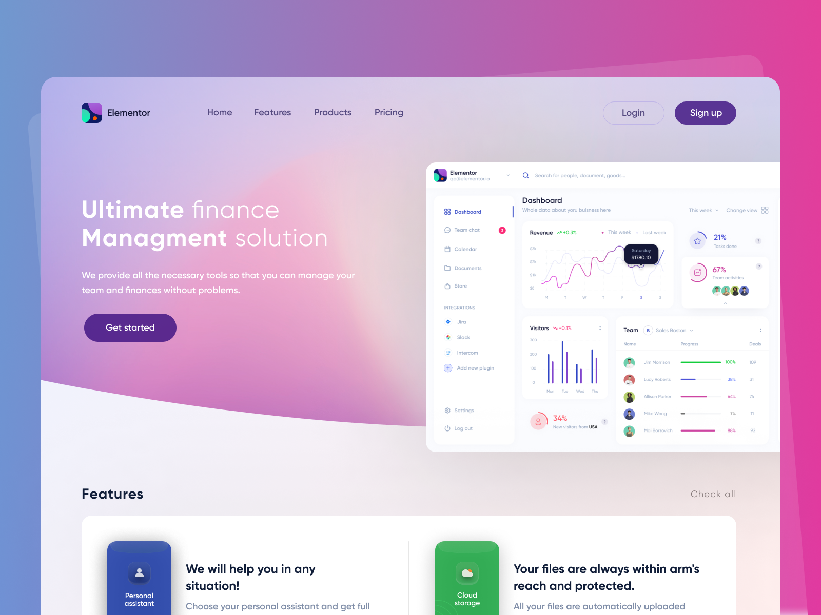 Elementor landing page by Alexey Savitskiy on Dribbble