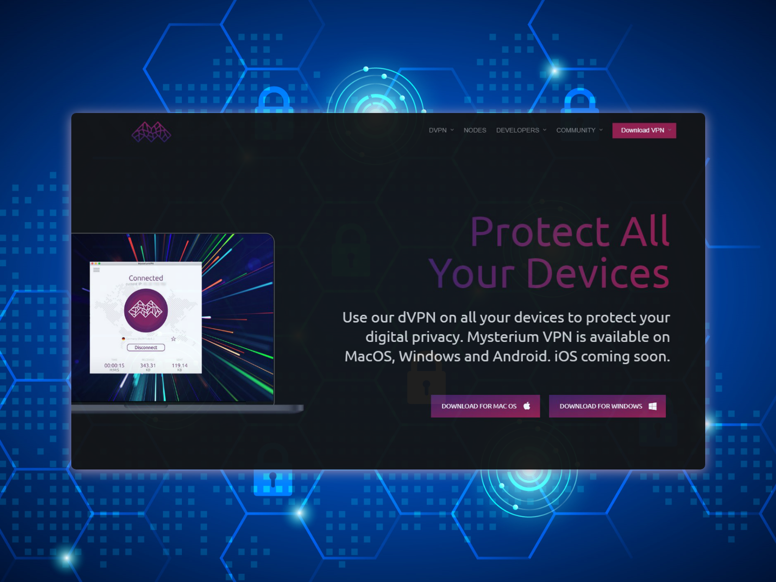 VPN service landing page by Peter Santos on Dribbble