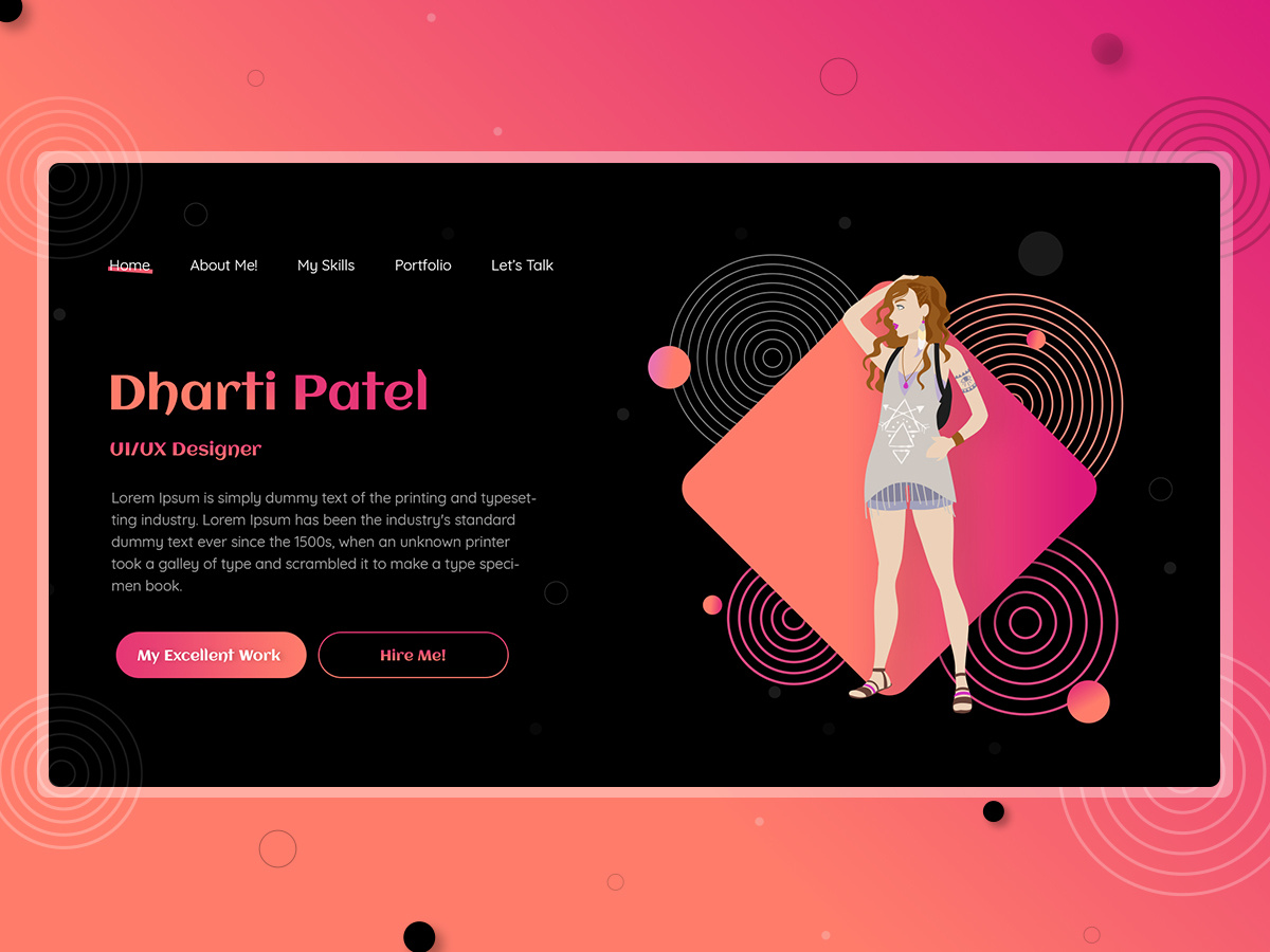 Personal Portfolio by Dharti Patel on Dribbble