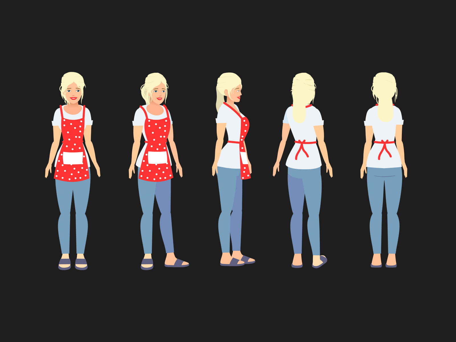 Female Character Turn Arounds For 2d Animation In Aniamte Cc By Joshuaprakash On Dribbble 
