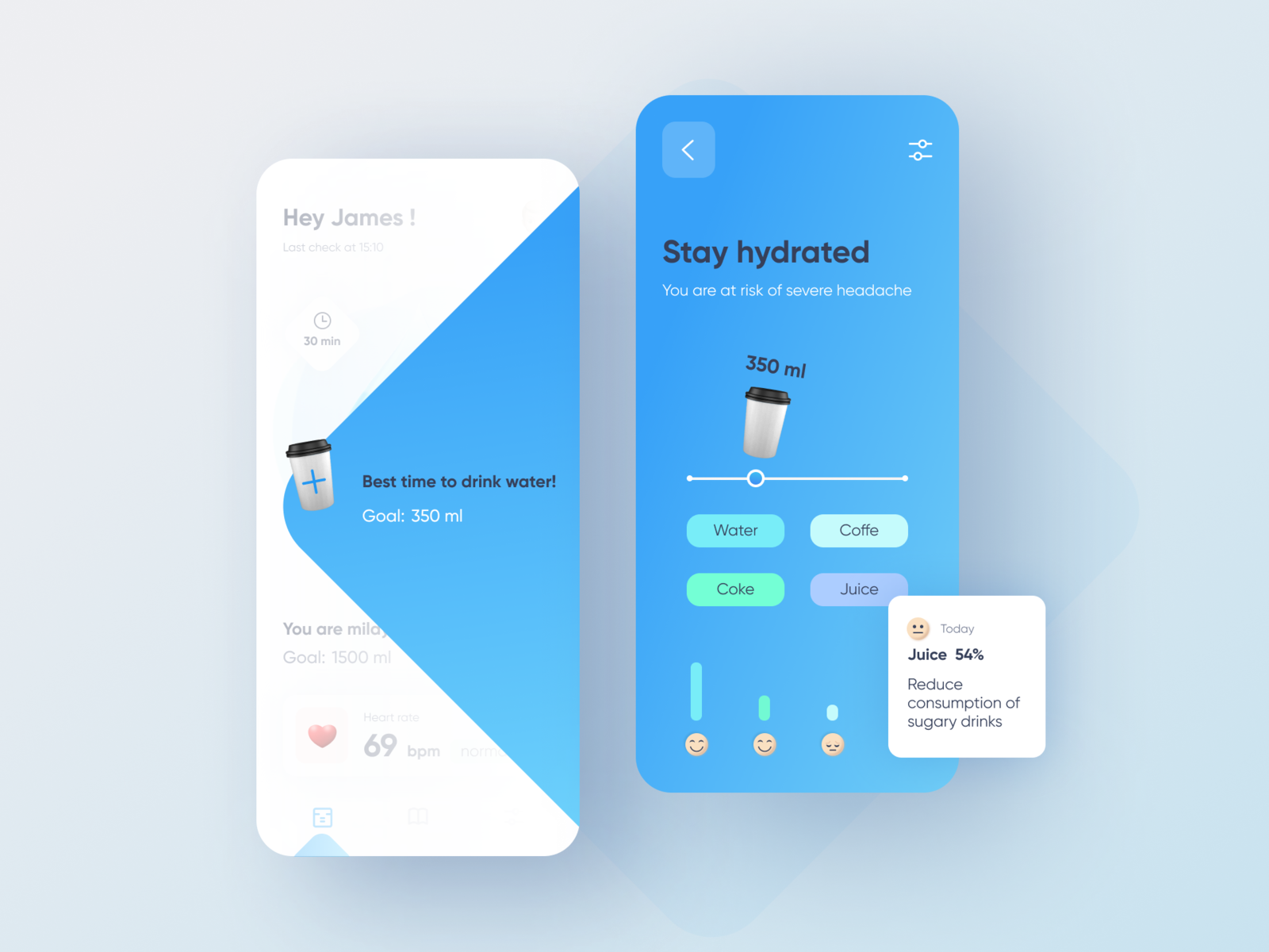 Hydration Tracking App Concept by Alena Matienko on Dribbble