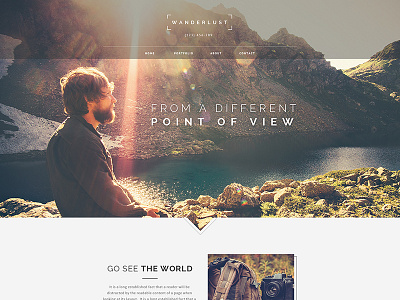 Wanderlust Landing Page by Jevina on Dribbble