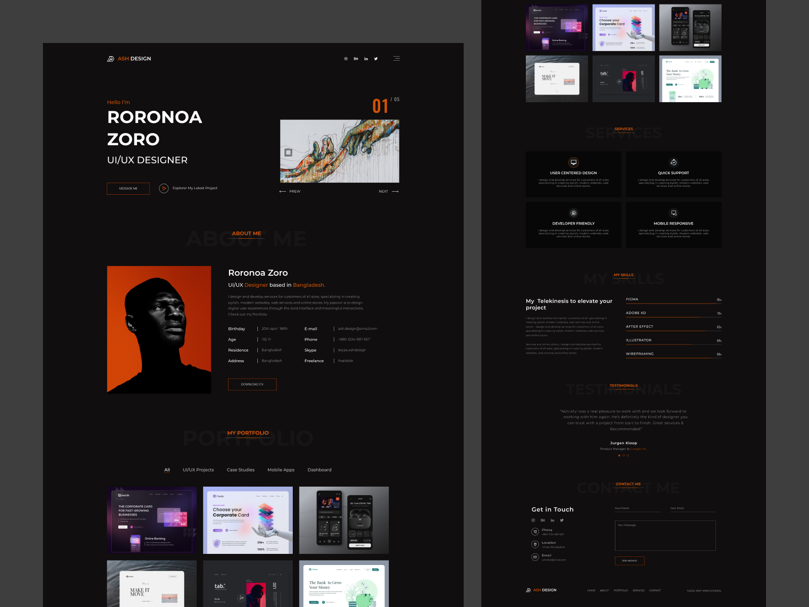 Personal Portfolio Website by ASHRAFUL on Dribbble