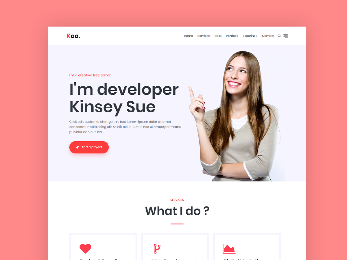 Personal portfolio & blog site UI design by Jahangir Seven on Dribbble