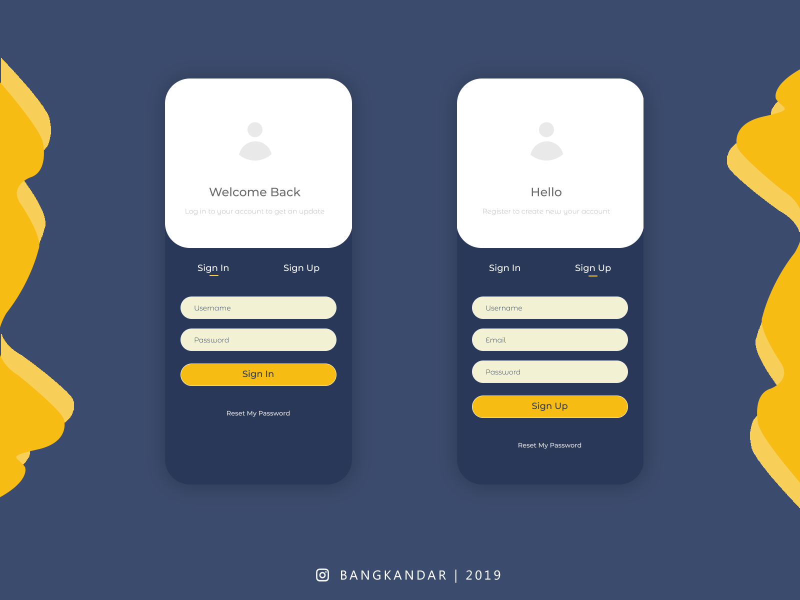 Tab Bar with Login & Register by Bangkandar on Dribbble