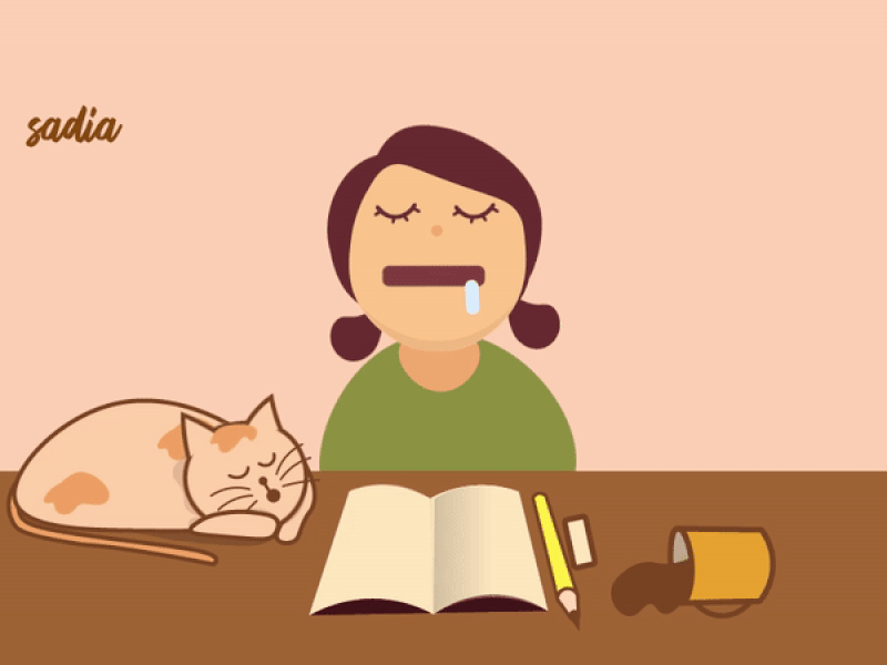 when I try to study by sadiaillusts____ on Dribbble