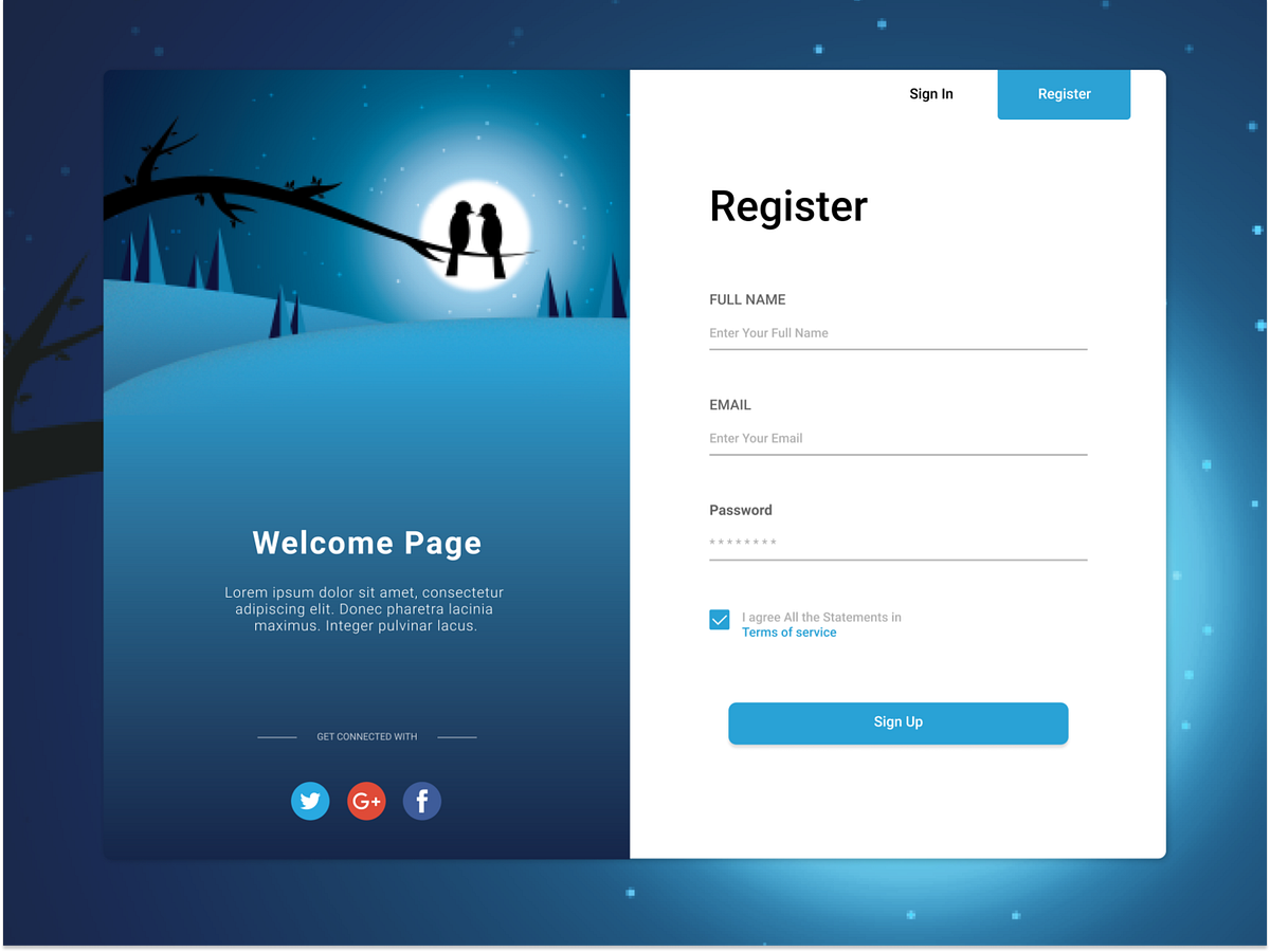 Register Page Website by Ulima Inas Shabrina on Dribbble