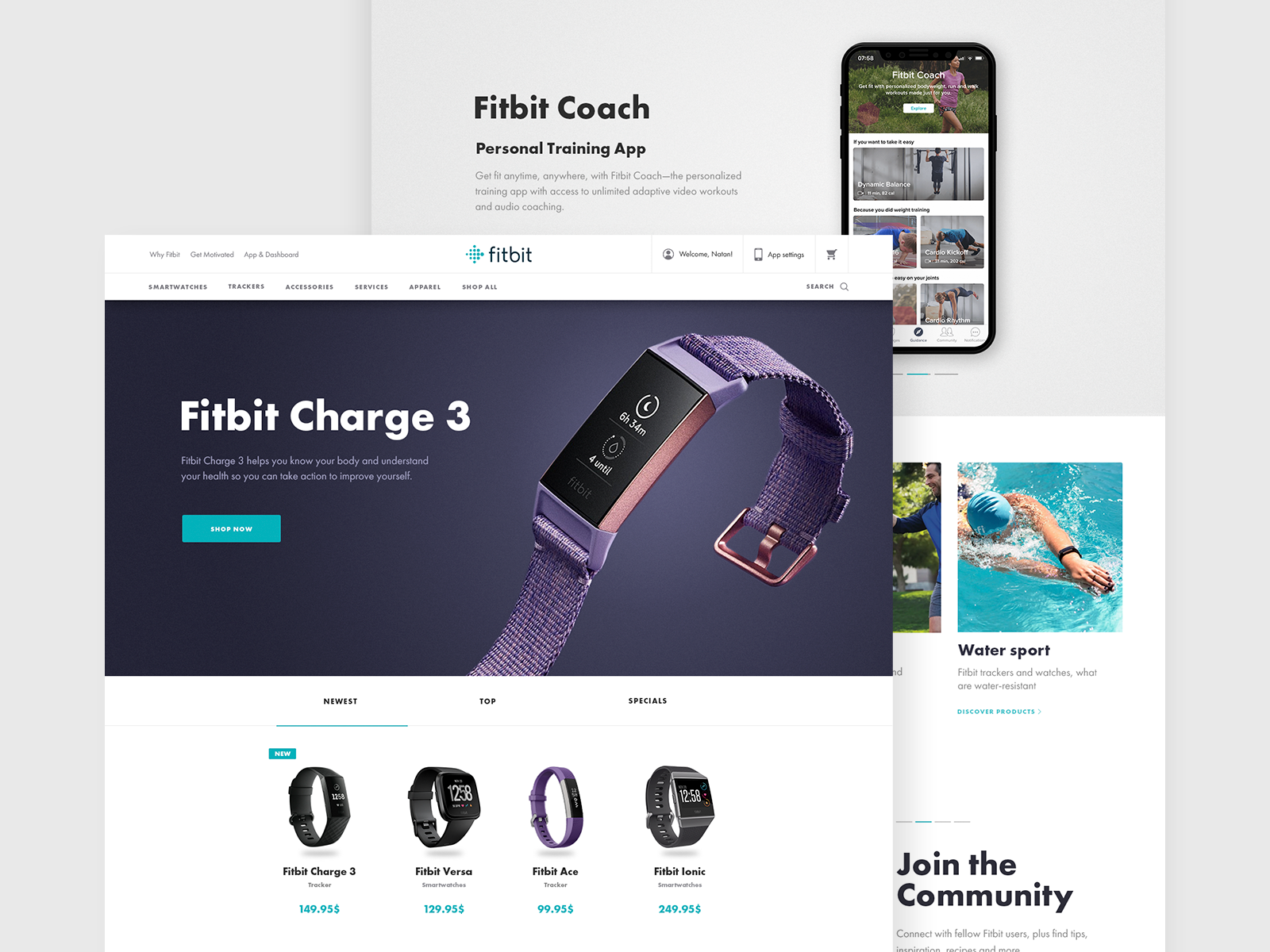 Fitbit redesign concept by Sofiia Vasylieva on Dribbble