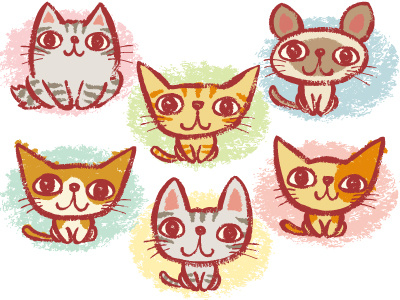 Six Cats by Toru Sanogawa on Dribbble