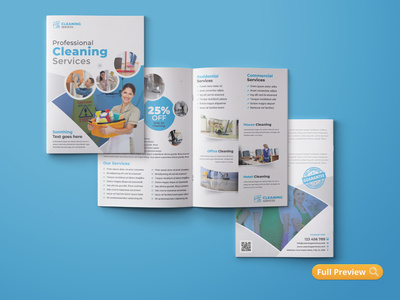 Cleaning Service Bifold Brochure by Mohammad Sohel on Dribbble