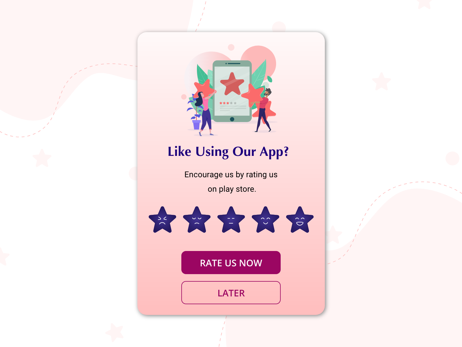 Rating dialogue : Feedback UI by Grishma J Thummar on Dribbble