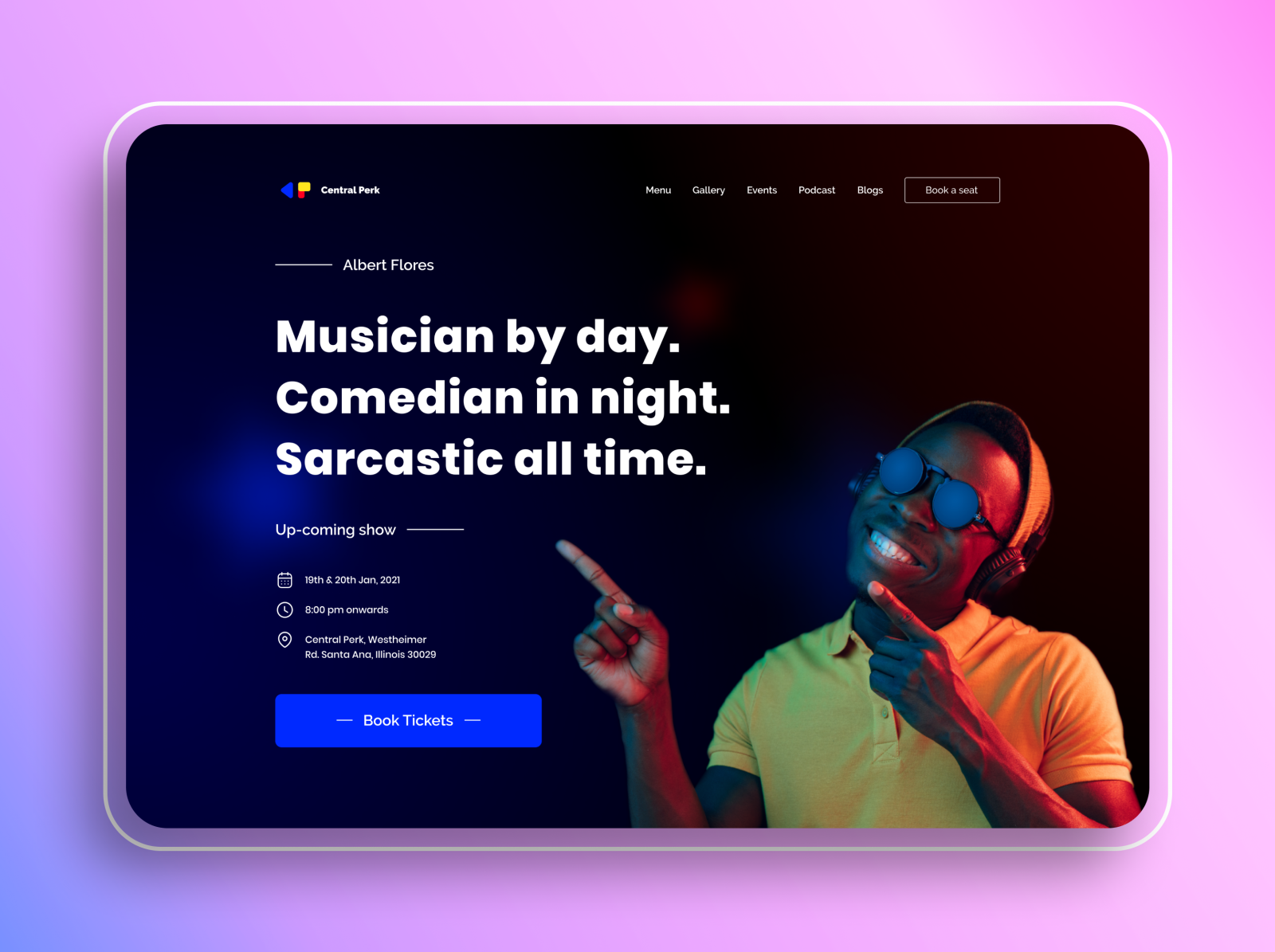 Open-mic booking : Artist page by Eaxgor on Dribbble