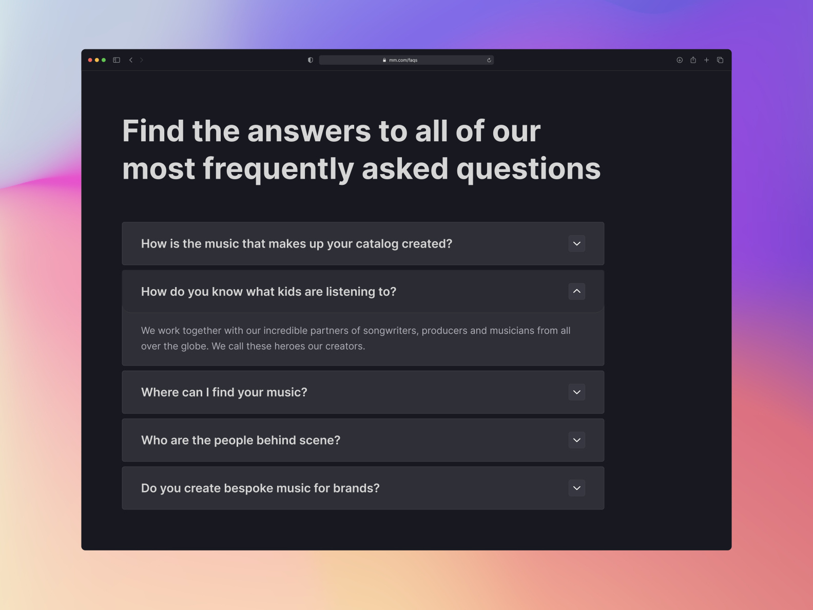 FAQs accordion by Nazar Shtoiunda on Dribbble