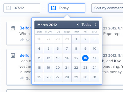 Calendar by Matt Miller on Dribbble