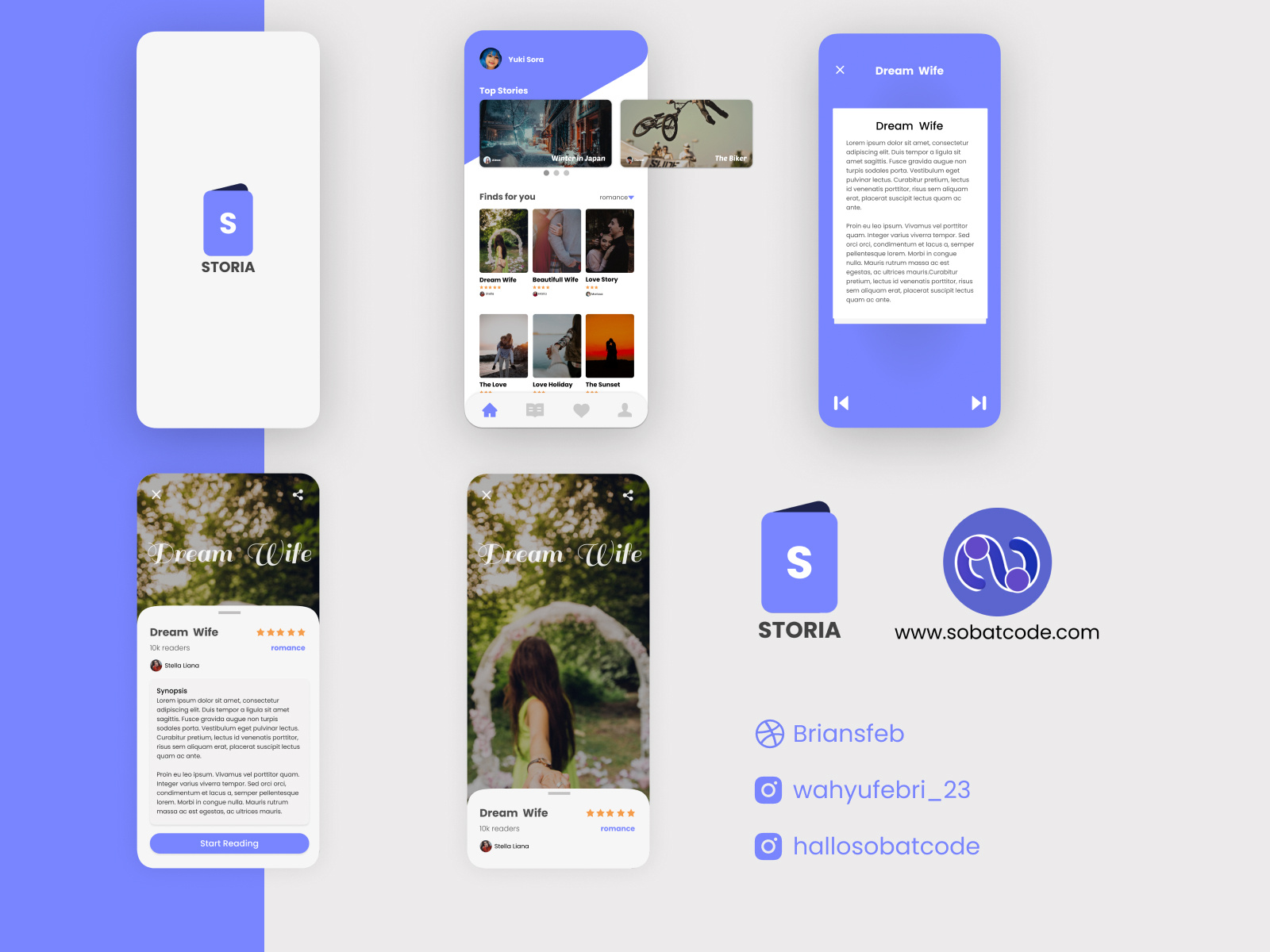 UI Design Storia App by Wahyu Febrianto on Dribbble