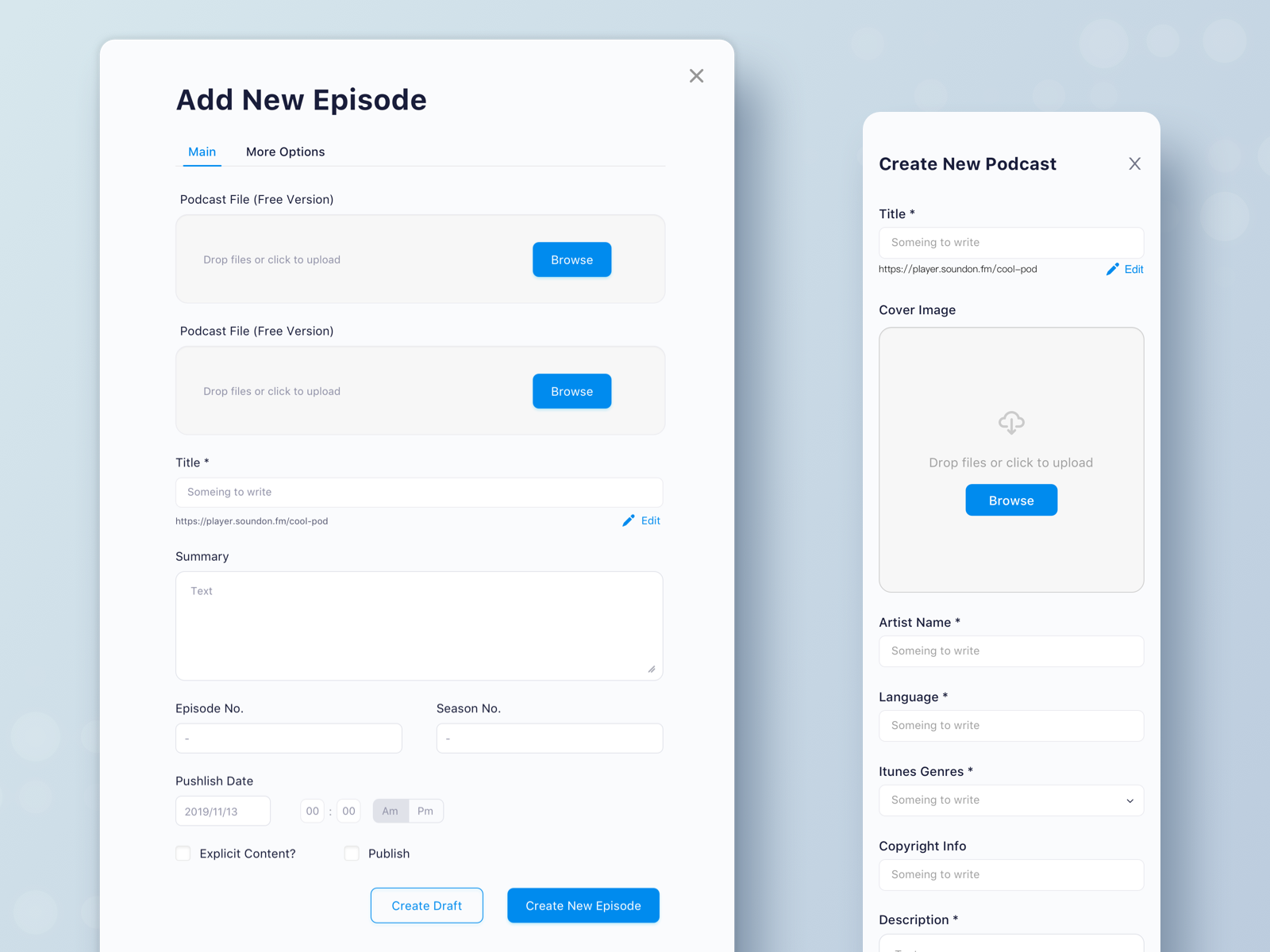 Soundon Hosting Dashboard Form Design By Ivan Zheng For Co Design On 