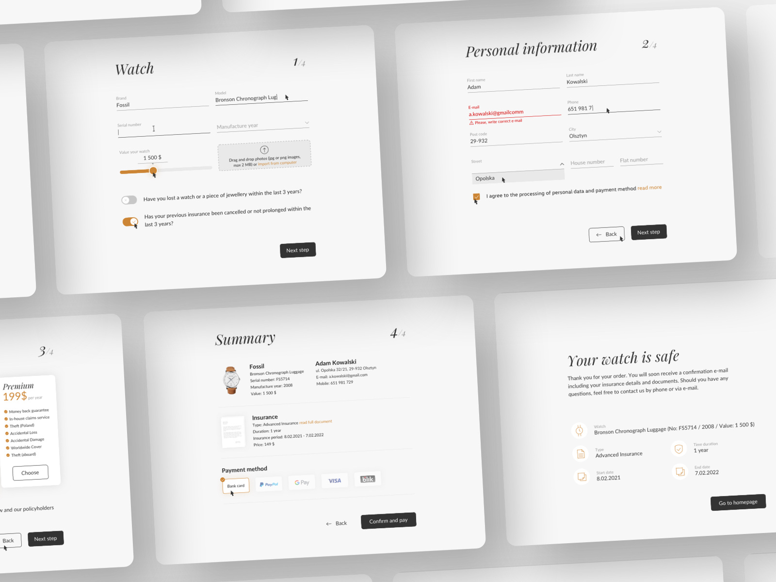 Multi step form by Mateusz Bogucki on Dribbble