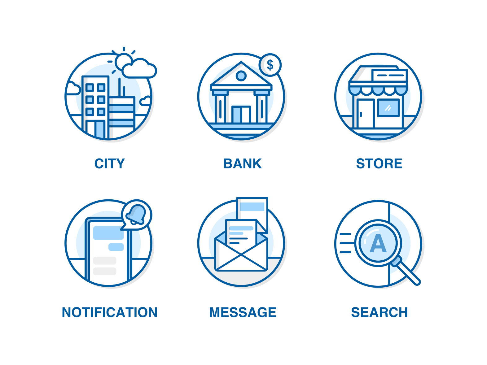 Blue Outlined Icons by Faisal Arifianto on Dribbble