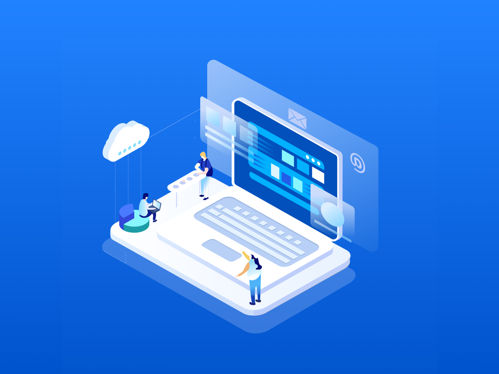 2.5d illustration - Enterprise Development by Chaohui 🍎 on Dribbble