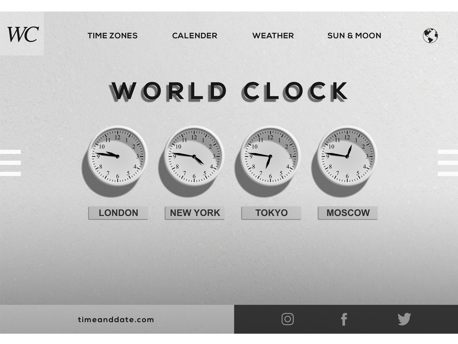 Date & Time Website by Shahan Mohomed on Dribbble