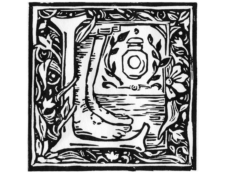 "L" Dropcap Block Print by David Sankey on Dribbble