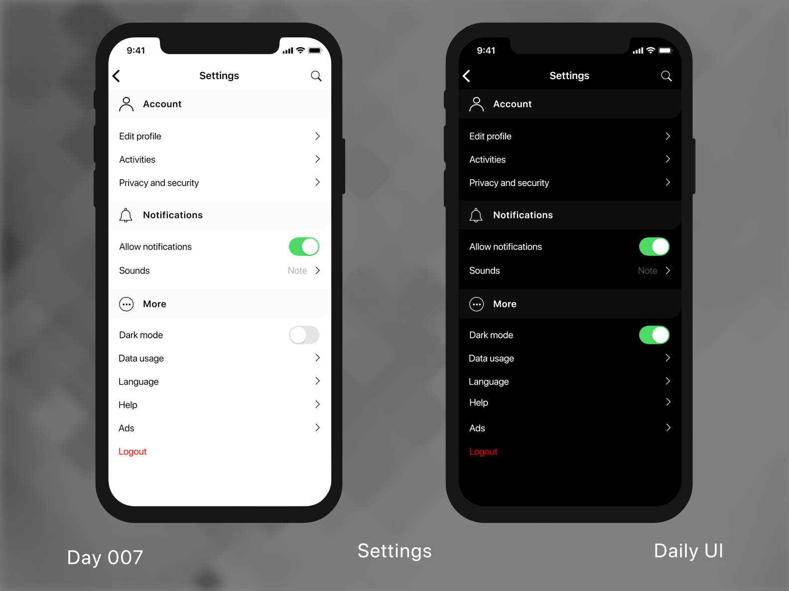 Daily UI - Settings - 007 by Vijay Anand PM on Dribbble