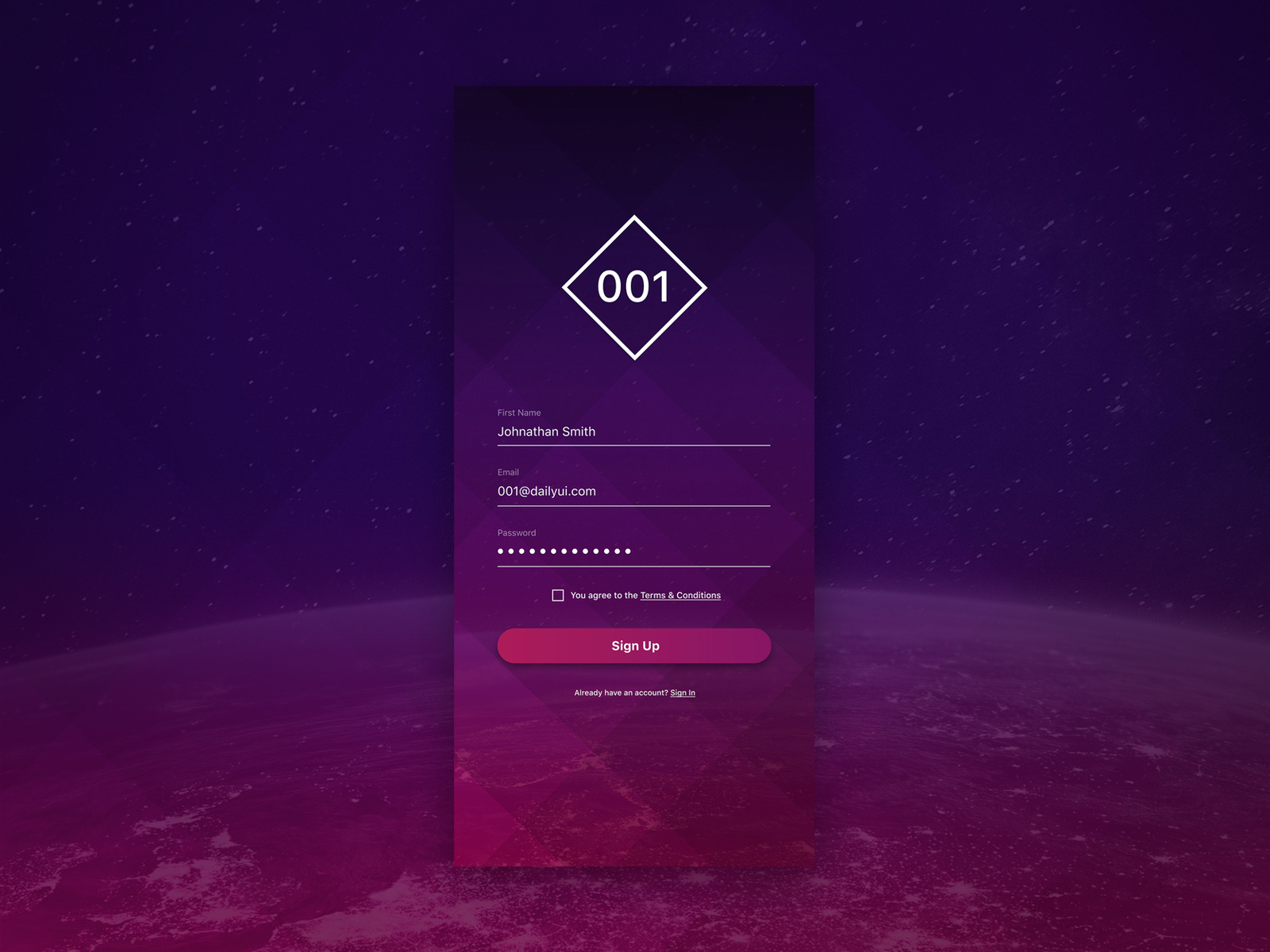 Daily UI Challenge 001 by Michael Manisa on Dribbble