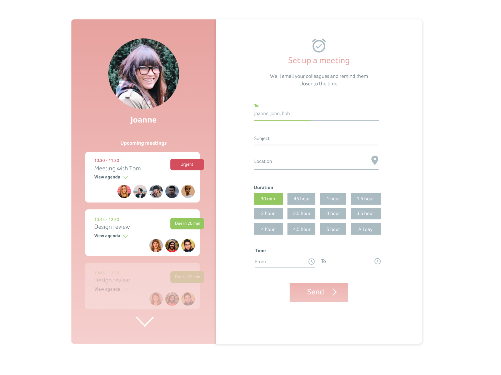 Schedule a Meeting UI by becki sneap on Dribbble