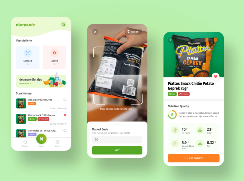 Food Scanner App by Iman Aidil on Dribbble