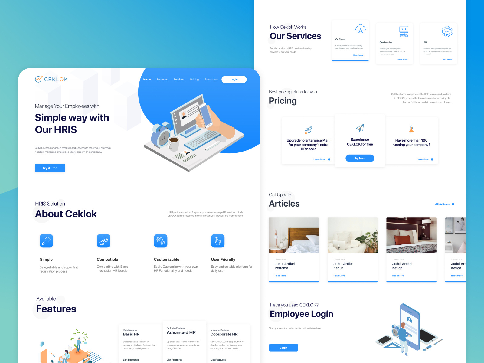HRIS Landing Page by Angga Praja on Dribbble