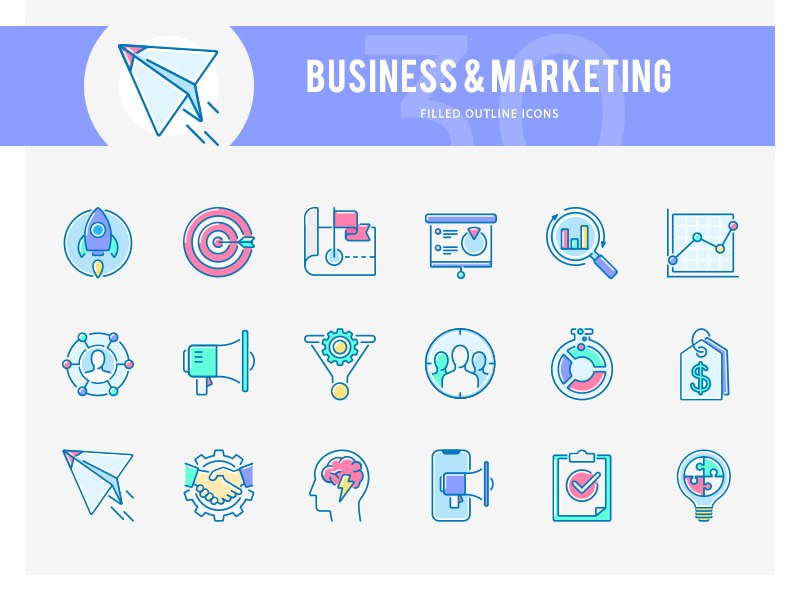 Marketing Icons by Anastasiia Kalashnyk on Dribbble