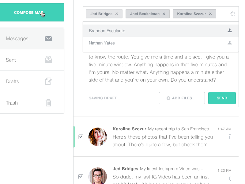 Compose Mail by Brandon Escalante on Dribbble