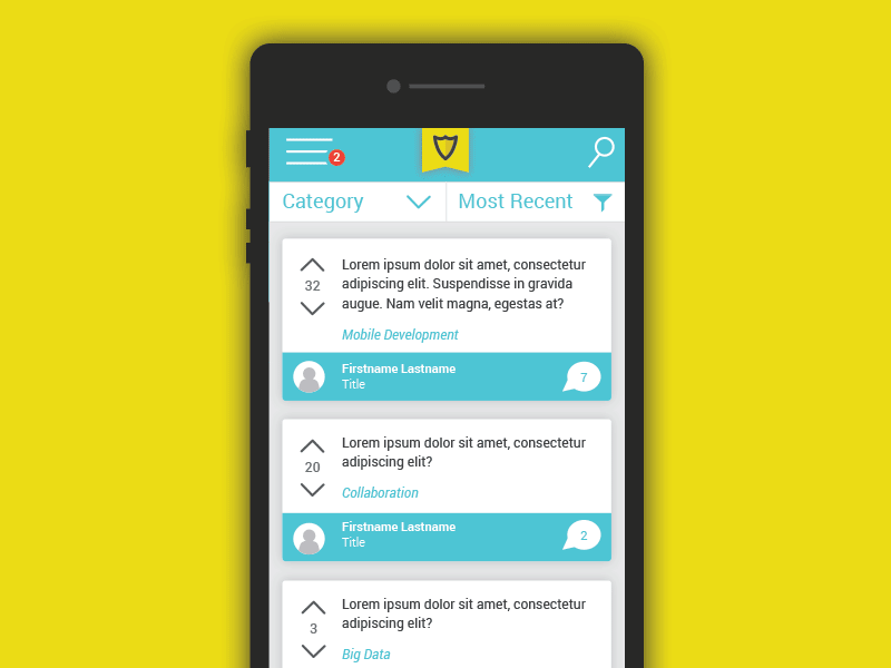 Quest Application Interface by Bob Schuster on Dribbble